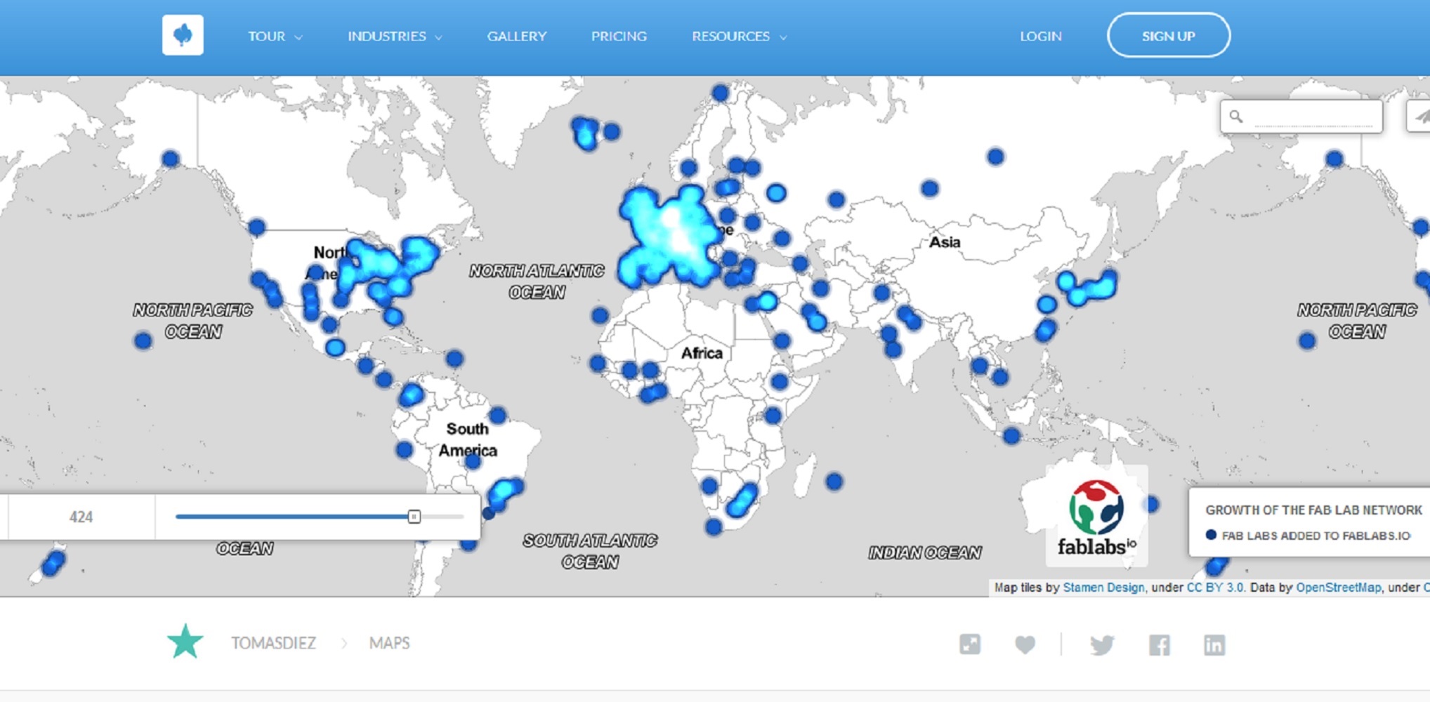 Une carte animée montre l’expansion des fablabs dans le monde : Makery